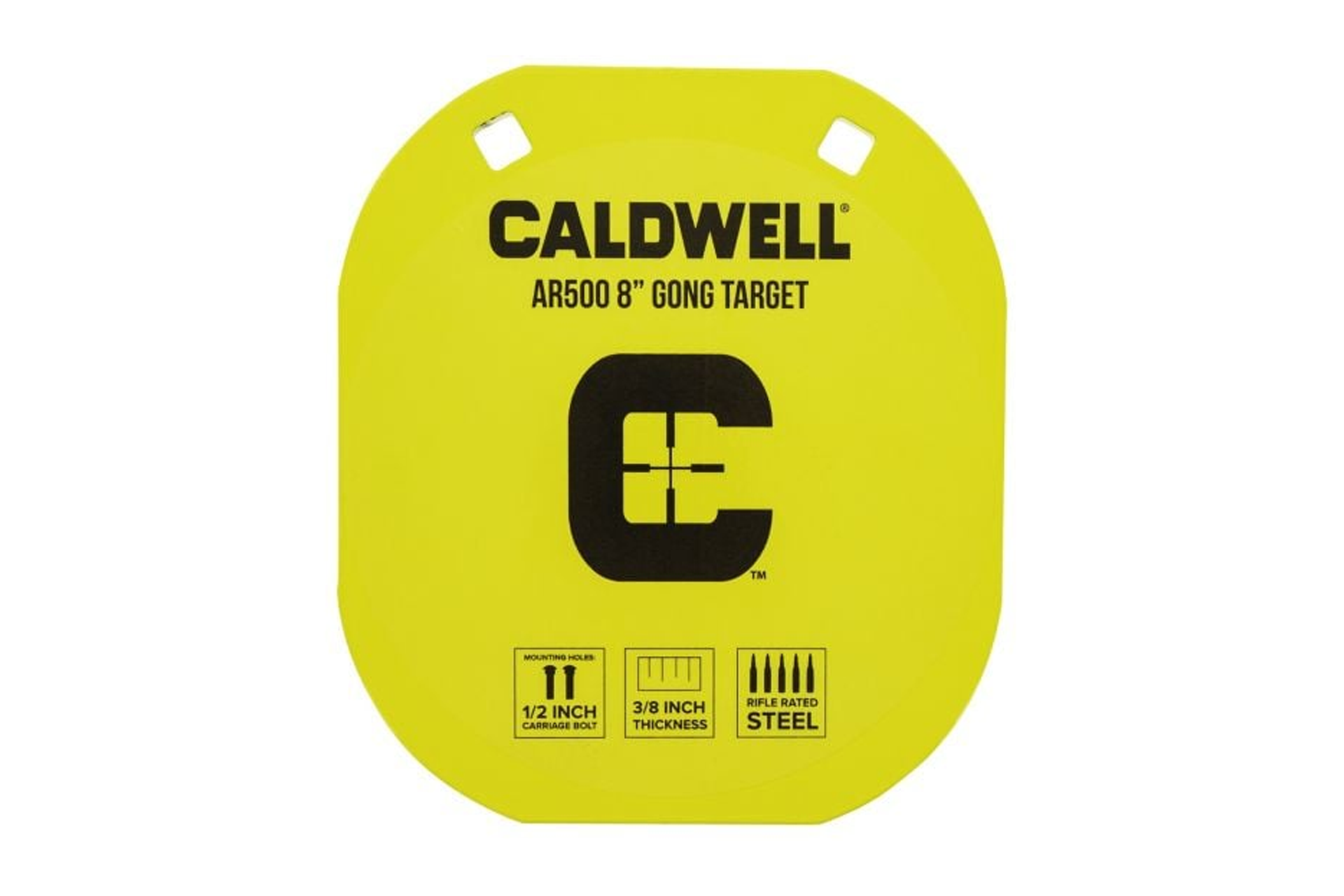Caldwell AR500 8" Steel Target Gong - Yellow - Dirty Bird Industries